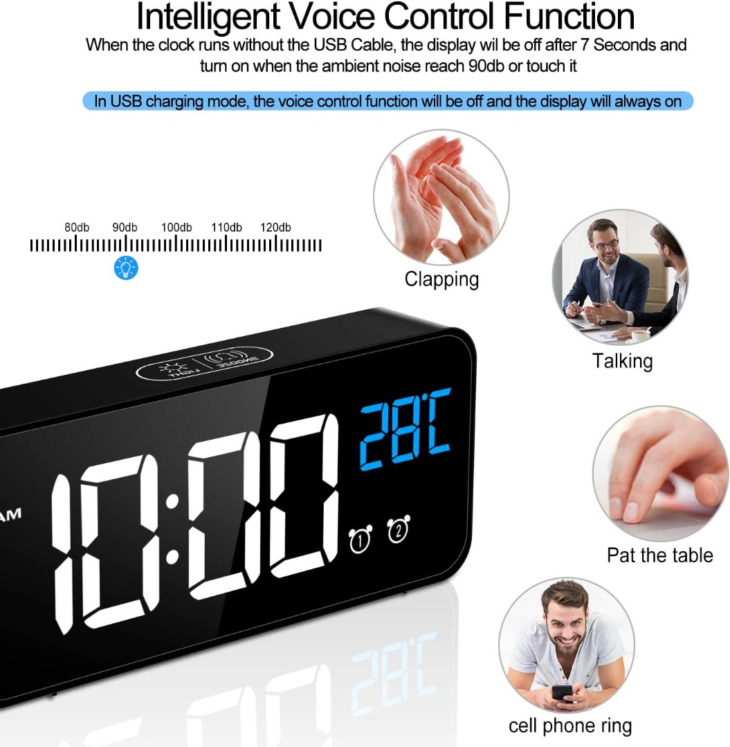 A35 Digital Led Music Clock, Furniture & Home Living, Home Decor ...
