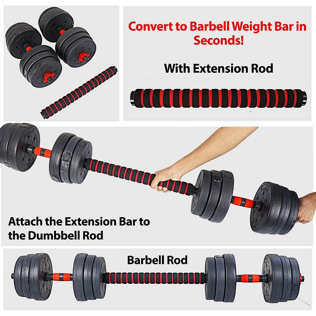 Adjustable 40kg Dumbbell Barbell Home Gym Set, Sports Equipment ...