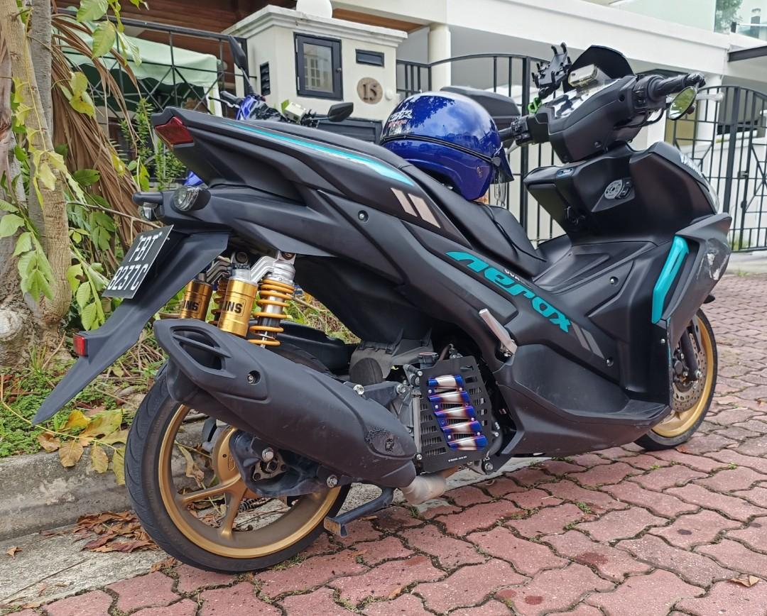 Aerox Ori stock rim front and back, Motorcycles, Motorcycle Accessories on Carousell