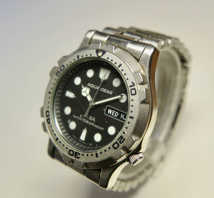 ALBA AQUA GEAR diver quartz wristwatch seiko, Luxury, Watches on Carousell
