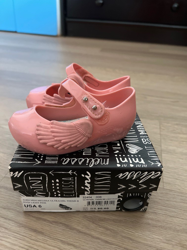 Authentic mini Melissa pink flamingo size US6, Babies & Kids, Babies ...