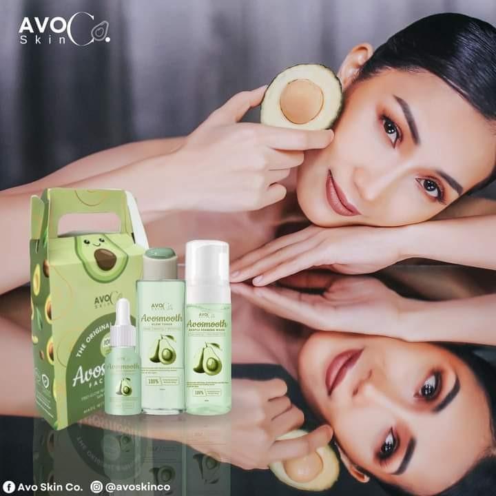 Avo Skin Co. Avo Smooth Facial Set - Gentle Foaming Wash , Glow Toner , Dewy Serum, Beauty ...