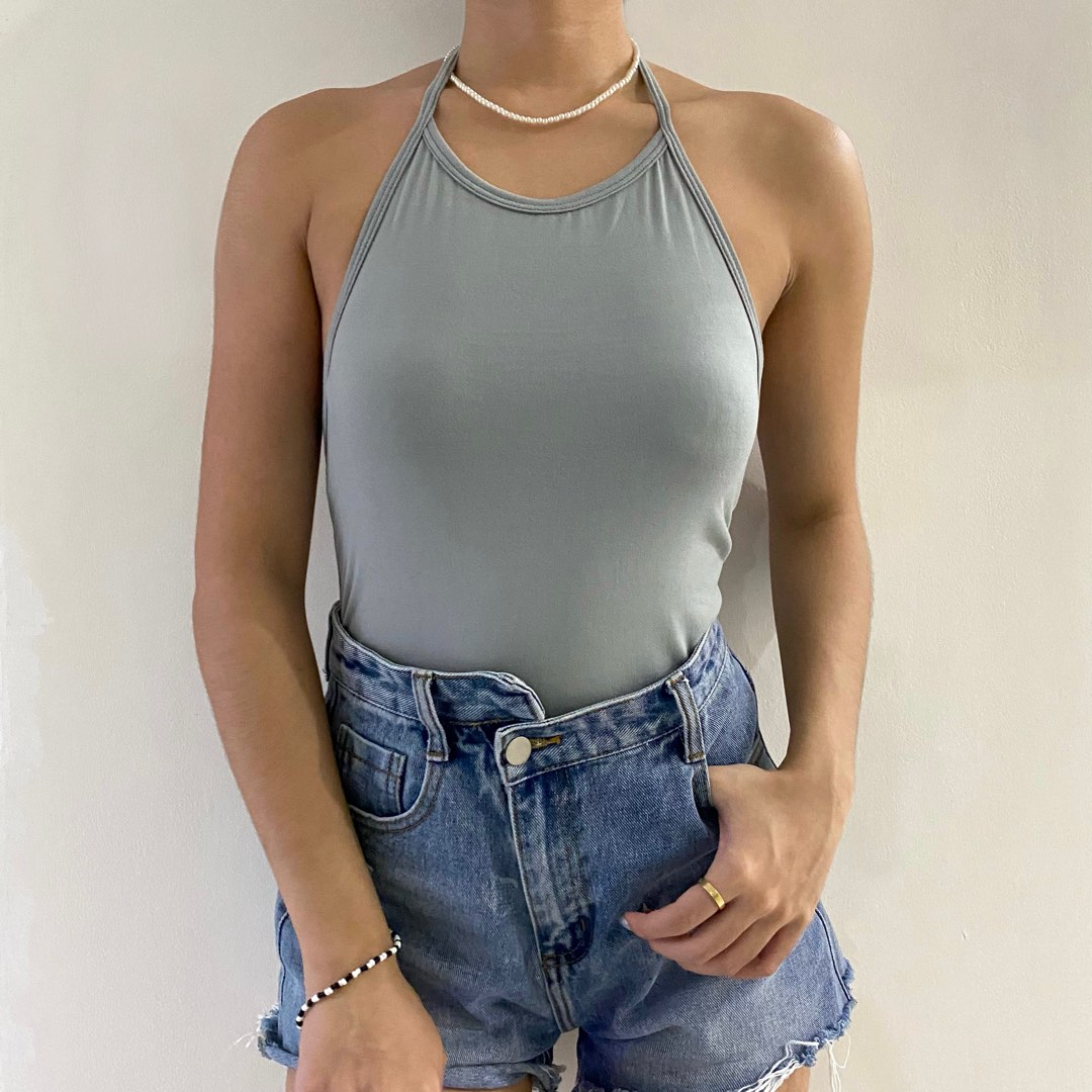 backless tie top, Women's Fashion, Tops, Sleeveless on Carousell