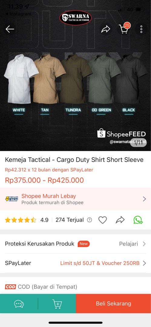 Baju swarna tactical, Fesyen Pria, Pakaian , Atasan di Carousell