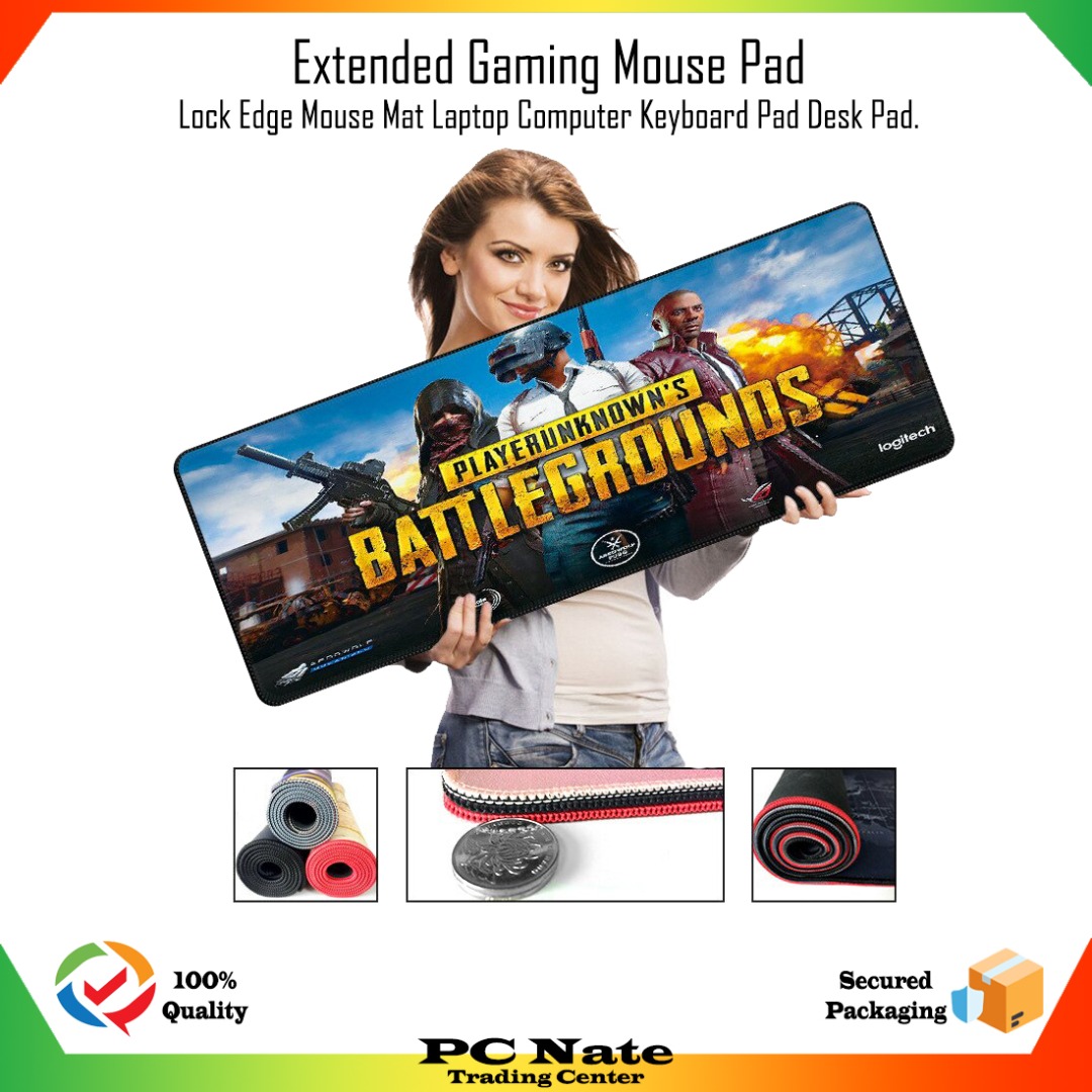Extended Gaming Mouse Pad Lock Edge Mouse Mat Laptop Computer Keyboard ...