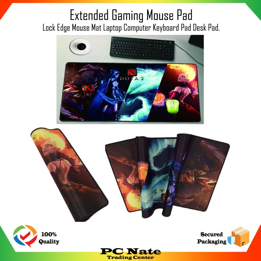 Extended Gaming Mouse Pad Lock Edge Mouse Mat Laptop Computer Keyboard ...