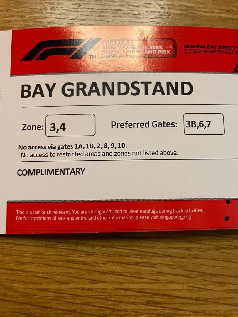 F1 Sunday Bay Grandstand, Tickets & Vouchers, Event Tickets on Carousell