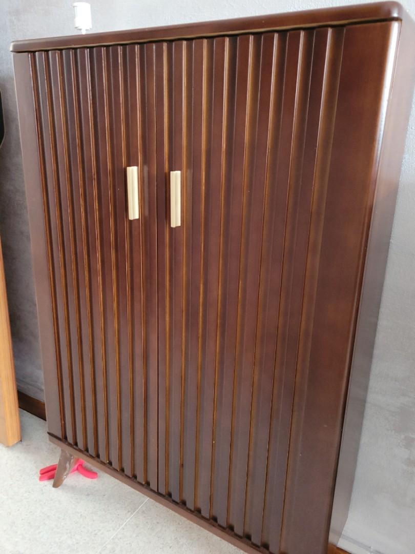 Fluted Shoe Cabinet, Furniture & Home Living, Furniture, Shelves ...