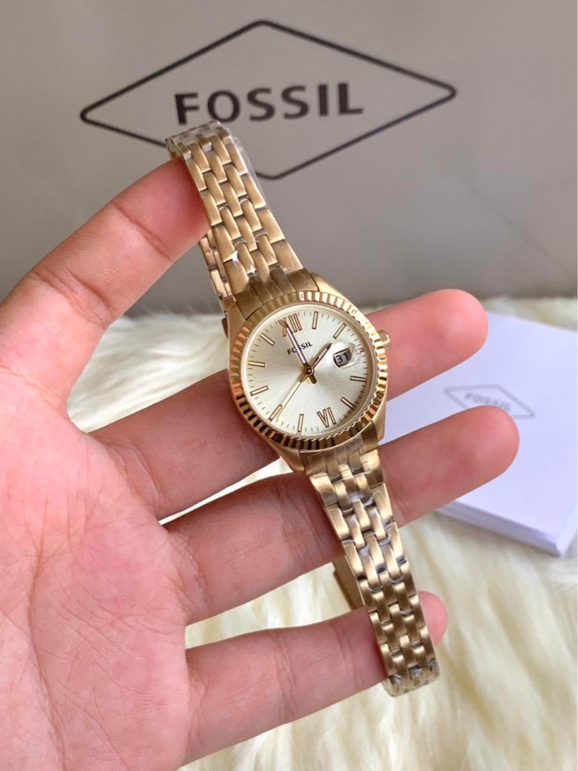 FOSSIL MINI SLIM ALL GOLD AUTHENTIC WATCH, Women's Fashion, Watches ...