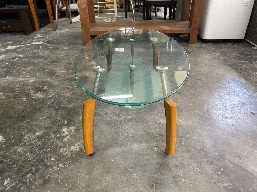 Glass Top Surface Metal Frame Coffee Table / Meja Kopi Bingkai Logam ...
