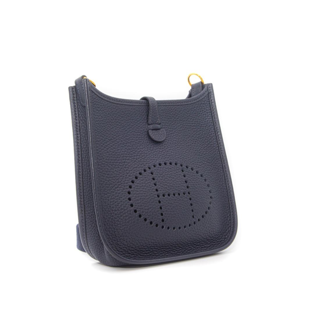 Hermes Mini Evelyn 16 III Dark Blue color with Gold Hard Ware, Luxury ...