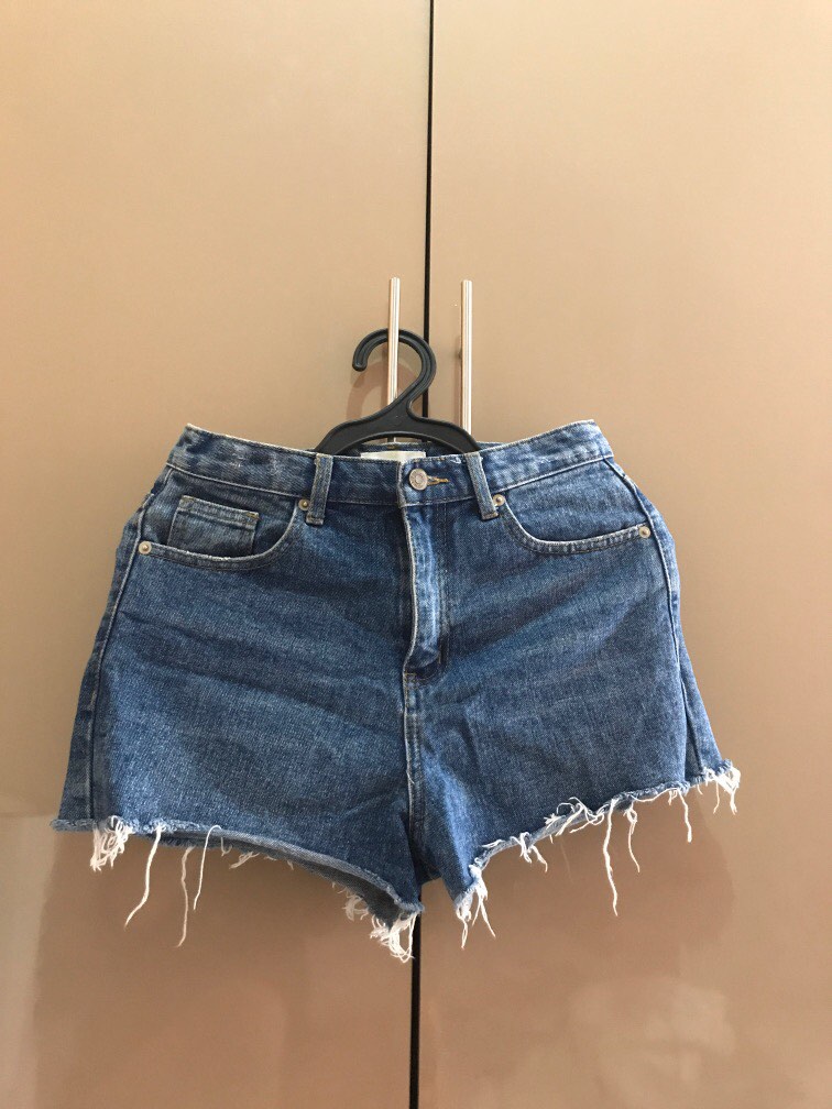 Highwaist Dark tattered short, Women's Fashion, Bottoms, Shorts on ...