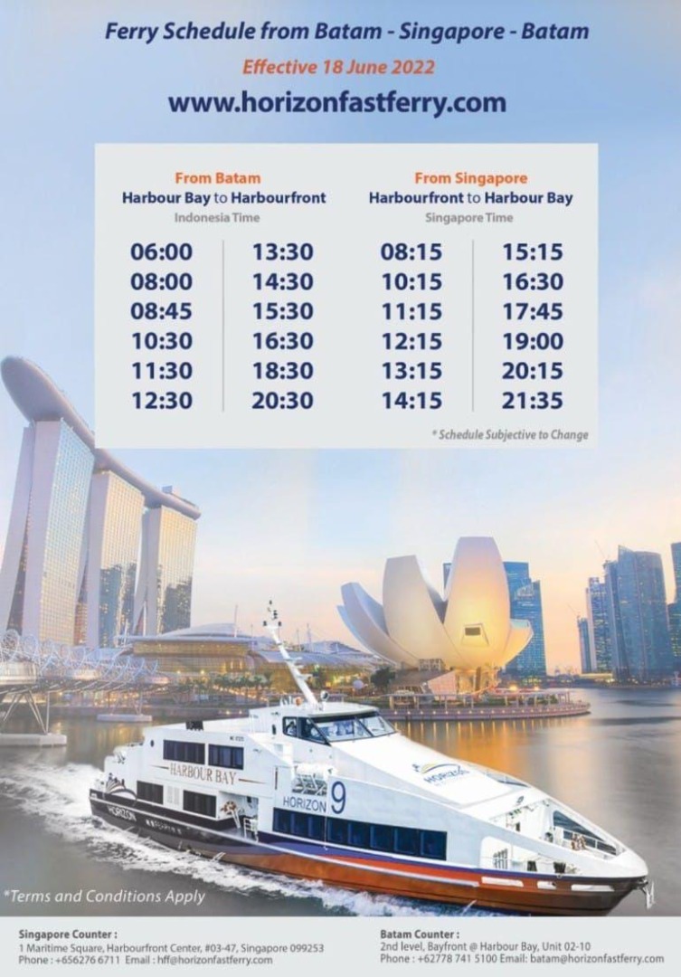 Horizon Ferry Batam Ticket - To Harbour Bay Batam, Tickets & Vouchers ...