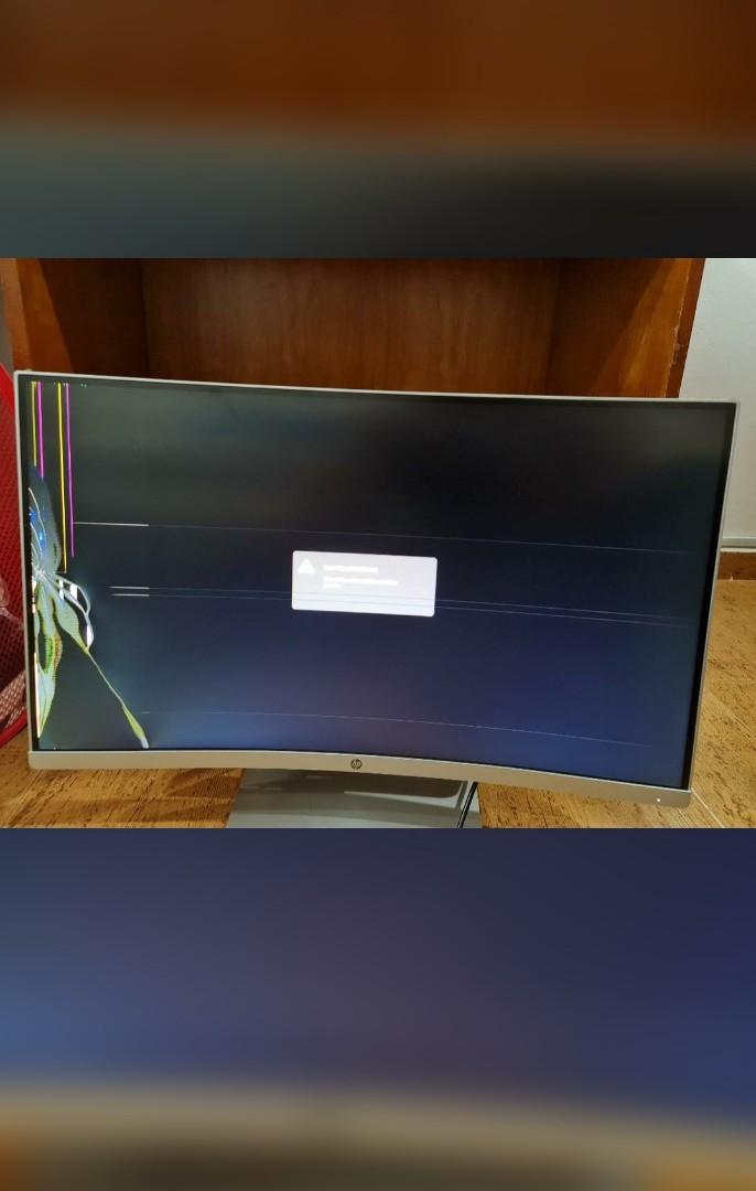 HP 27 curved monitor (display broken), Computers & Tech, Parts ...