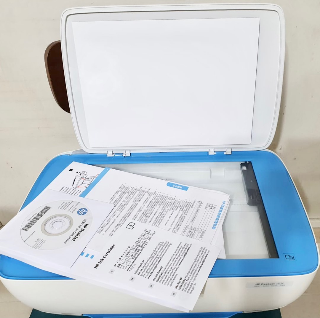 HP desk jet 3630 print scan copy web white blue, Computers & Tech ...