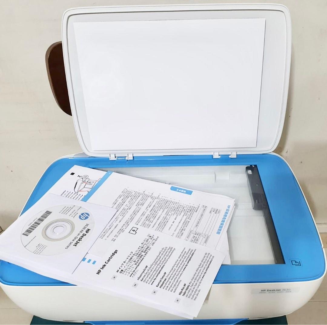 HP desk jet 3630 print scan copy web white blue, Computers & Tech ...