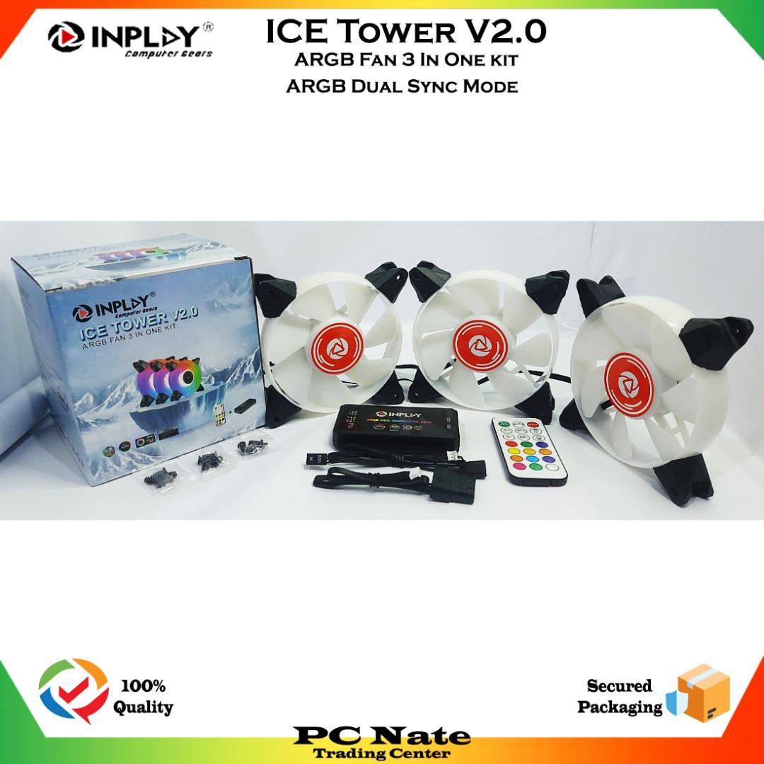 Inplay ICE TOWER V2 3-In-1 ARGB Fan Kit | 3PCS 12CM Cooling Fan, with ...