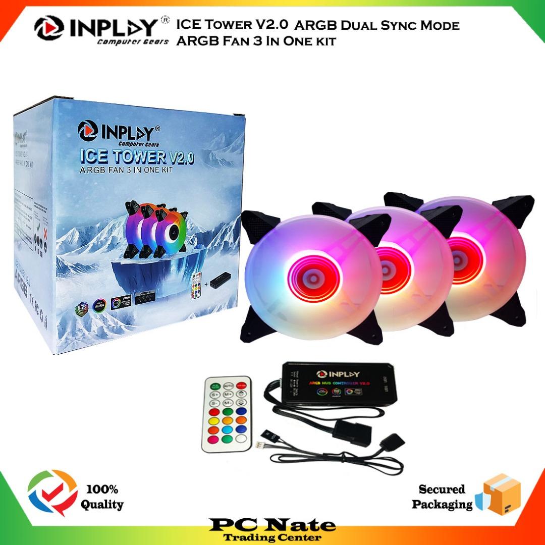 Inplay ICE TOWER V2 3-In-1 ARGB Fan Kit | 3PCS 12CM Cooling Fan, with ...