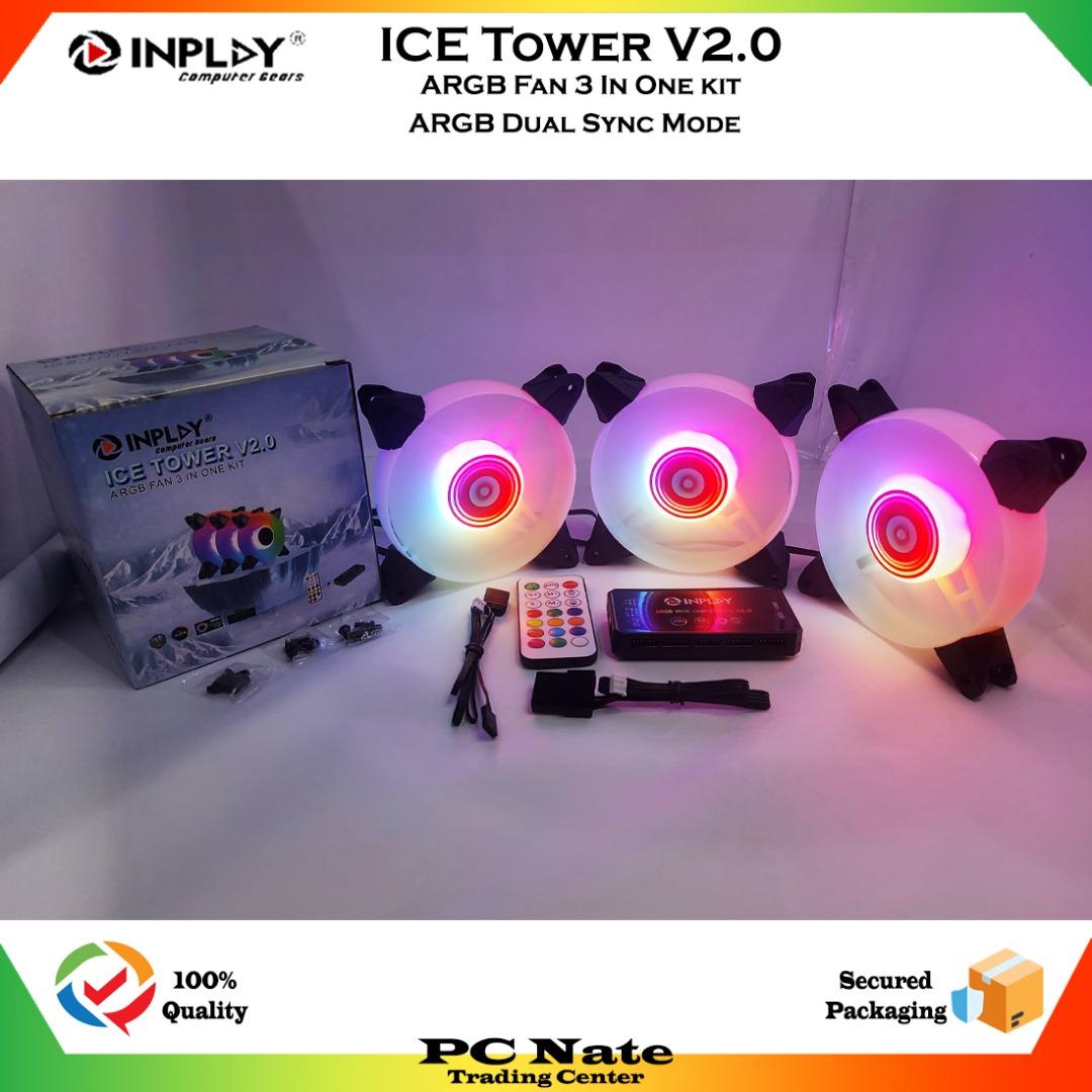 Inplay ICE TOWER V2 3-In-1 ARGB Fan Kit | 3PCS 12CM Cooling Fan, with ...