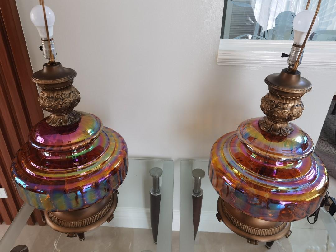 Vintage Carnival Lamp Shade (Pair), Furniture & Home Living, Lighting ...