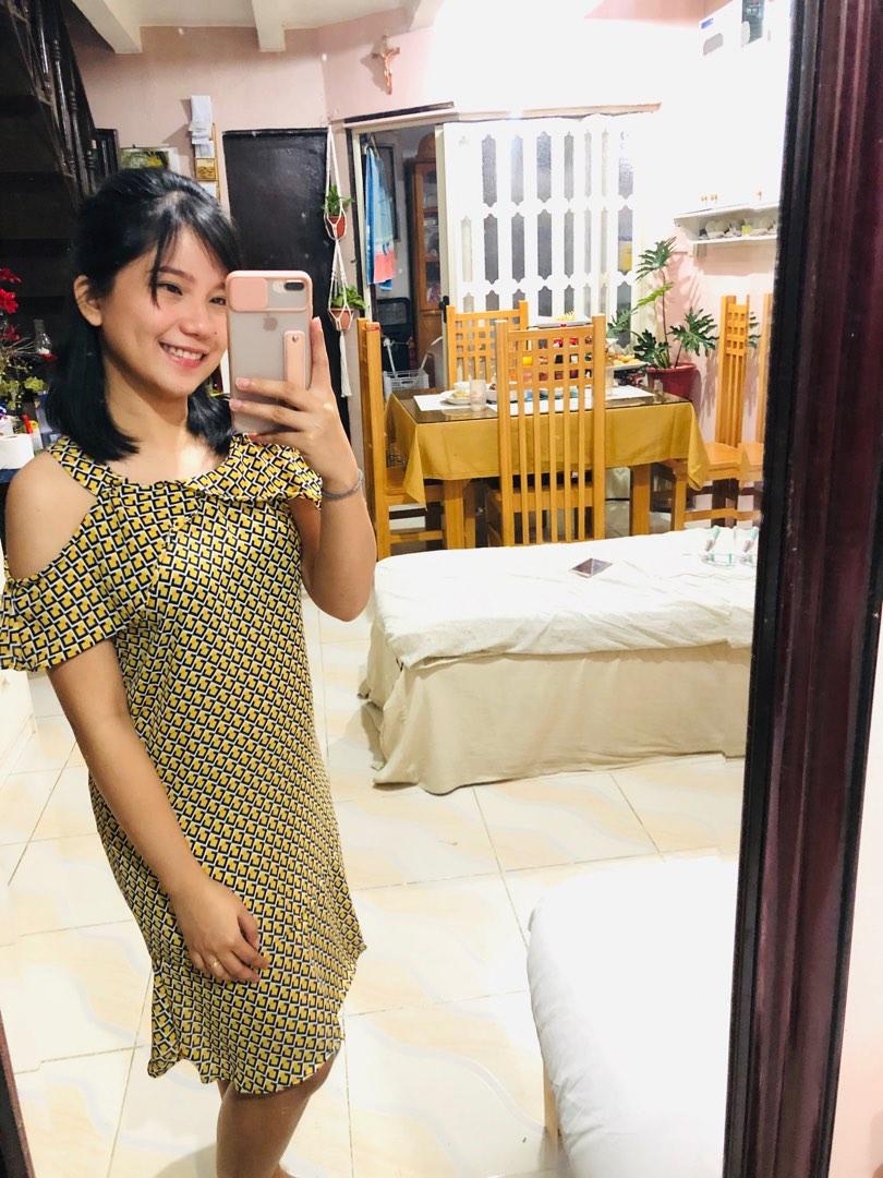 Juana Dress yellow blue color pattern, Women's Fashion, Dresses & Sets ...