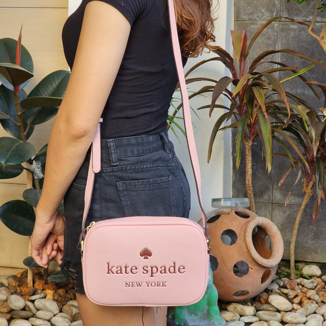 Kate Spade Glitter On Embossed Mini Camera Bag Pink, Women's Fashion ...