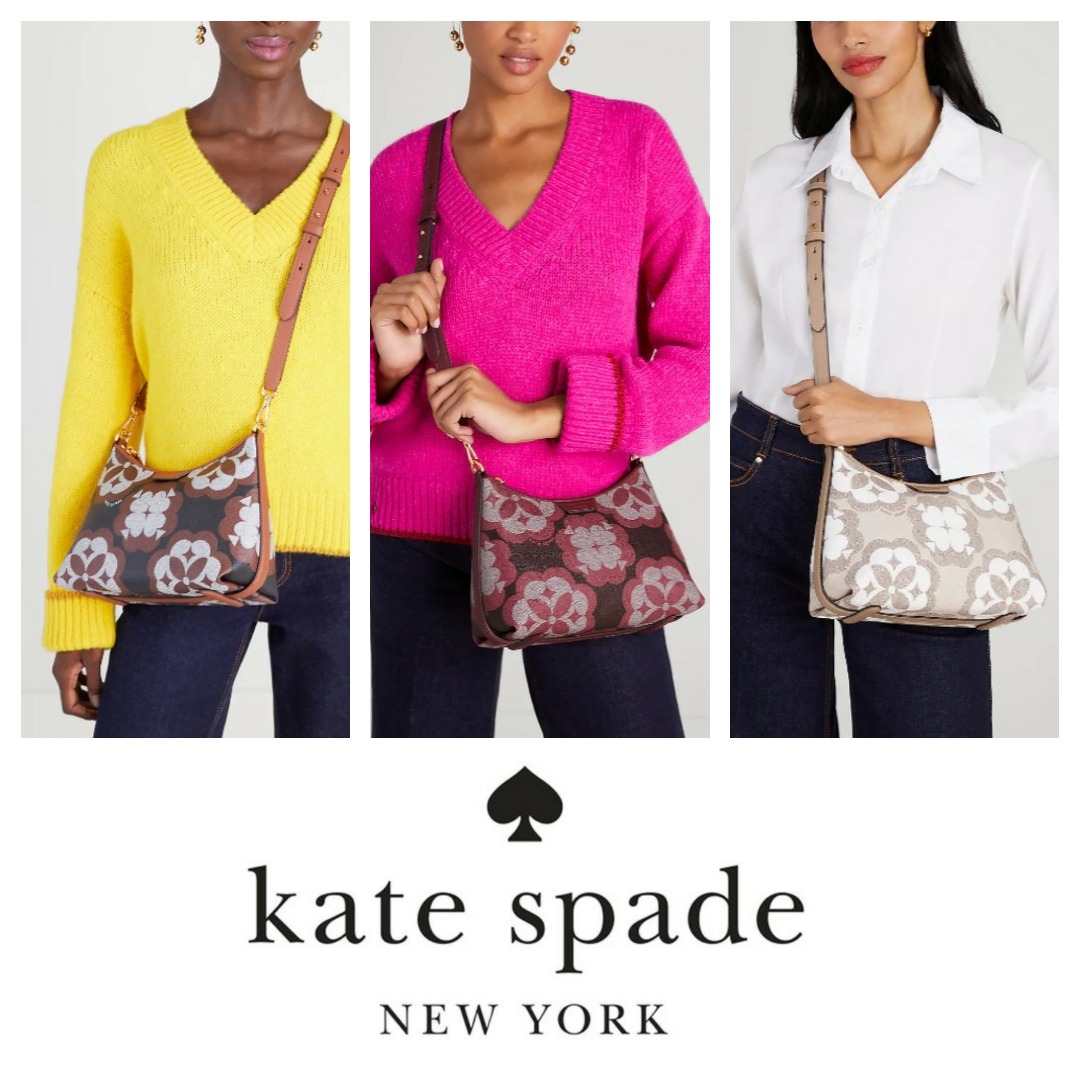 KATE SPADE Spade Flower Monogram Reece Small Shoulder Bag, Luxury, Bags ...