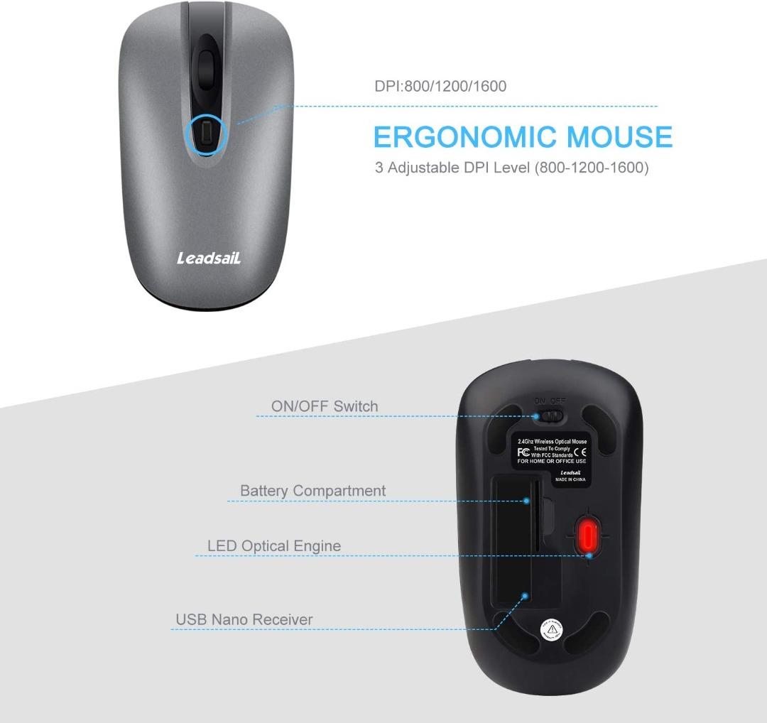 Leadsail Wireless Keyboard And Mouse Combo Wireless Mouse And Keyboards Cordless Usb Computer