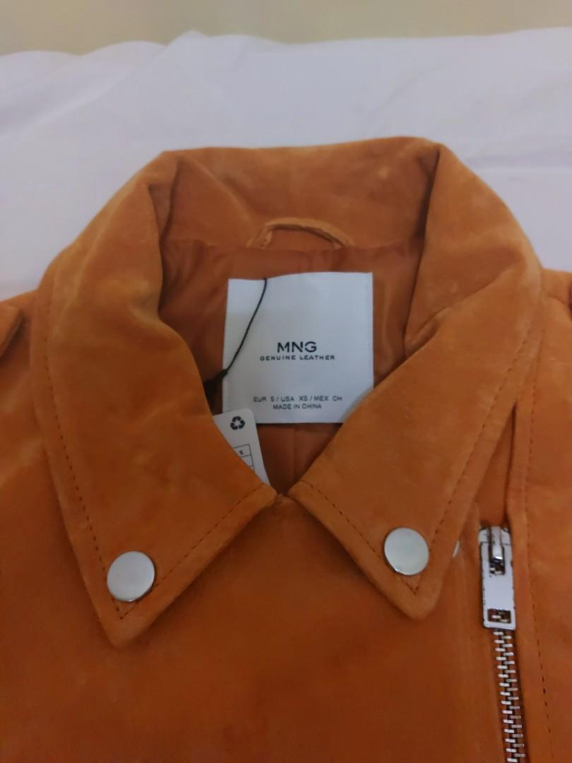 MNG - Genuine Leather Jacket Camel Brown, Women's Fashion, Coats ...