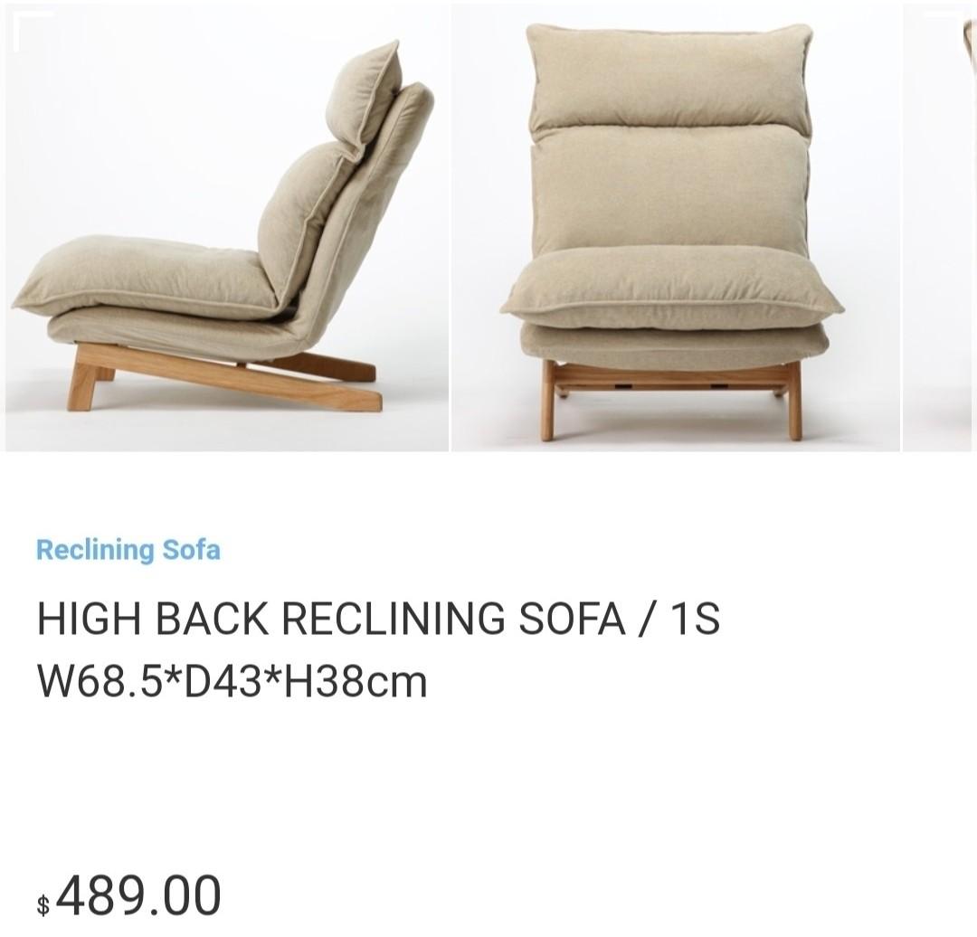 MUJI reclining sofa chair, Furniture & Home Living, Furniture, Sofas on ...