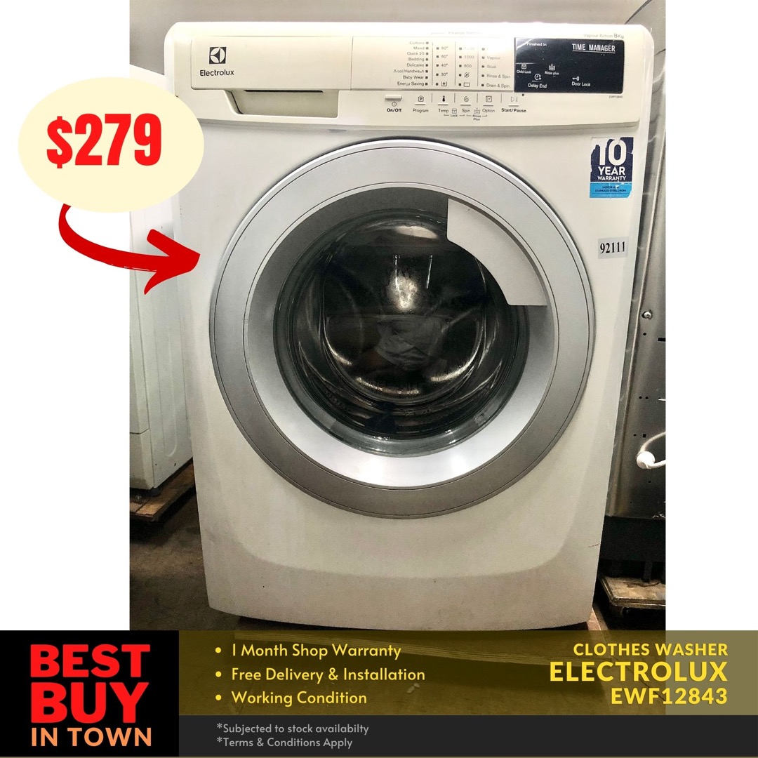 MUST BUY! ELECTROLUX 8KG Front-Load Washing Machine EWF12843 (92111 ...