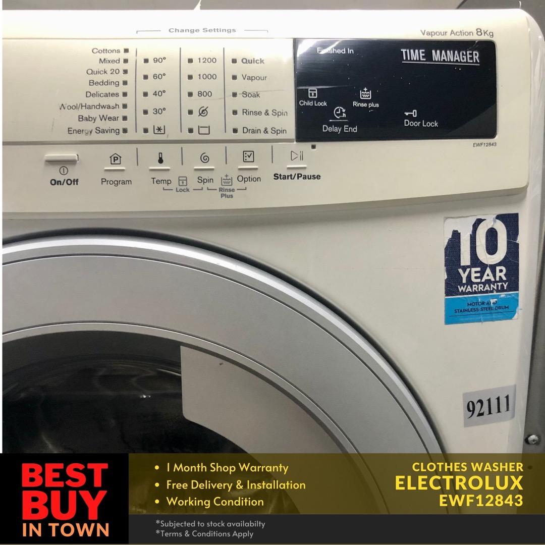 MUST BUY! ELECTROLUX 8KG Front-Load Washing Machine EWF12843 (92111 ...