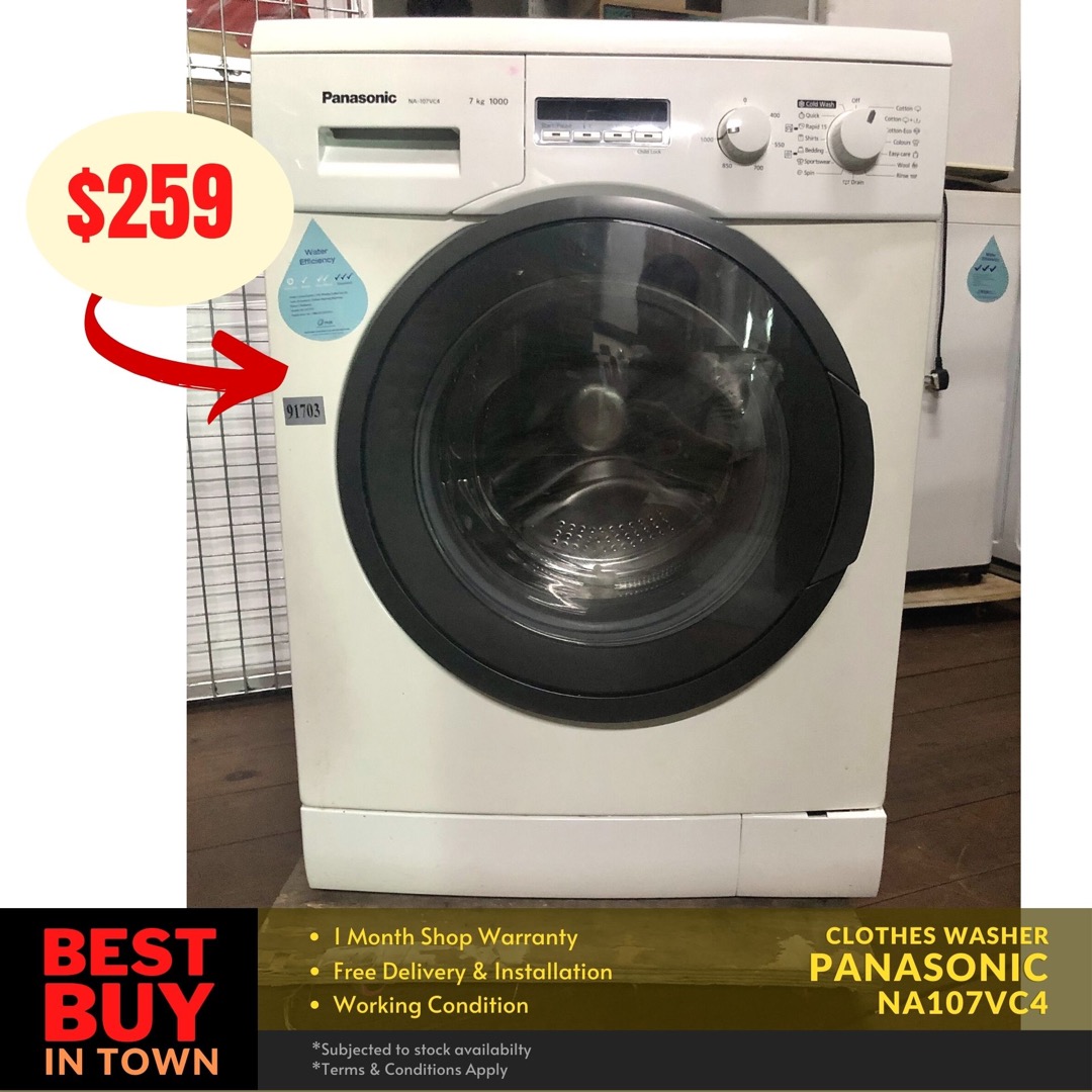 MUST BUY! PANASONIC 7KG Front-Load Washing Machine NA-107VC4 (91703 ...