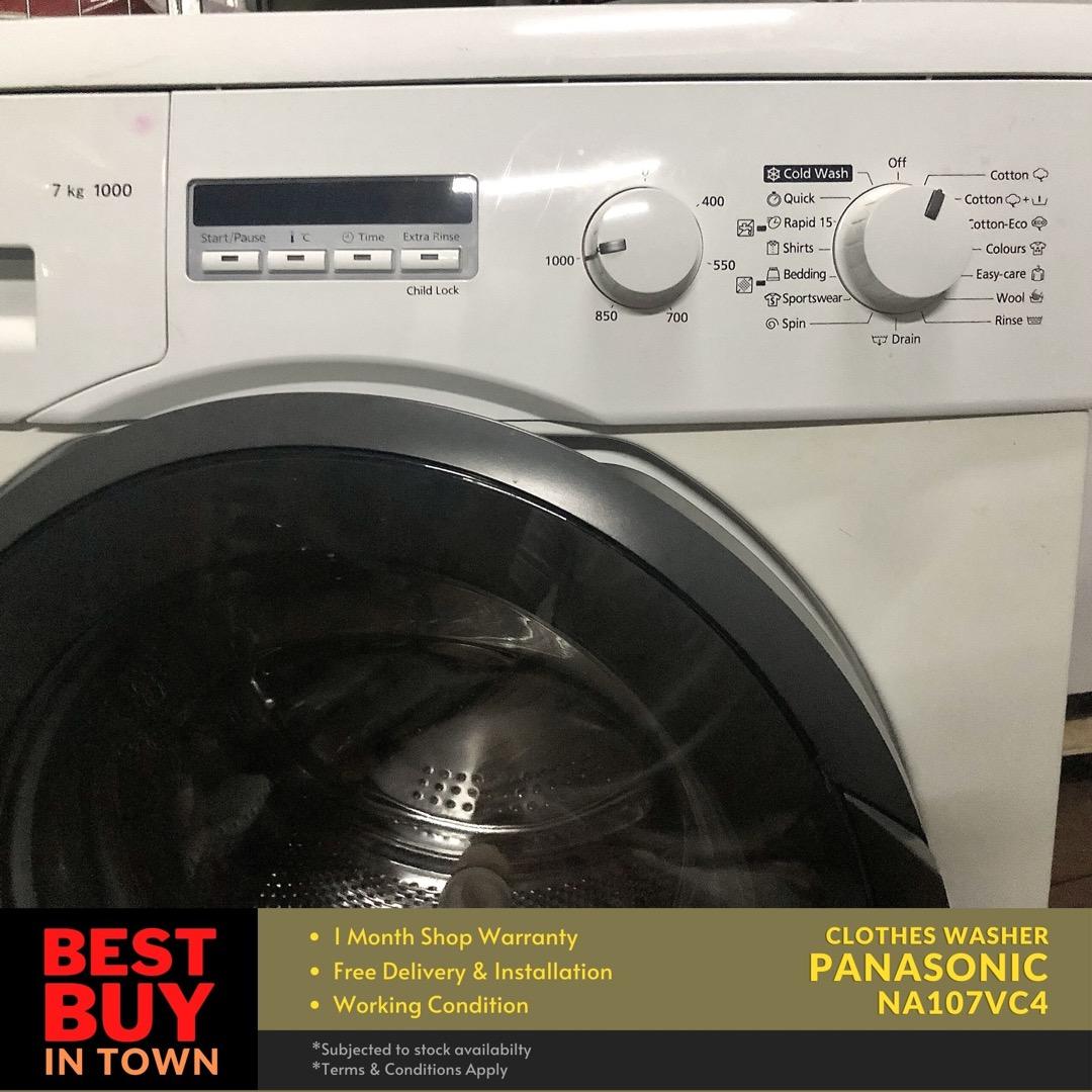 MUST BUY! PANASONIC 7KG Front-Load Washing Machine NA-107VC4 (91703), TV & Home Appliances ...