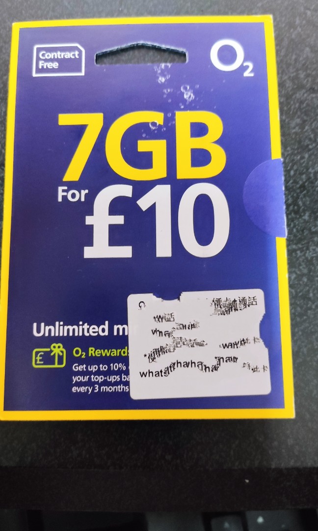 O2 Europe 1 month Data Sim 7GB, 手提電話, 電話＆平板電腦配件, Sim 卡 on Carousell