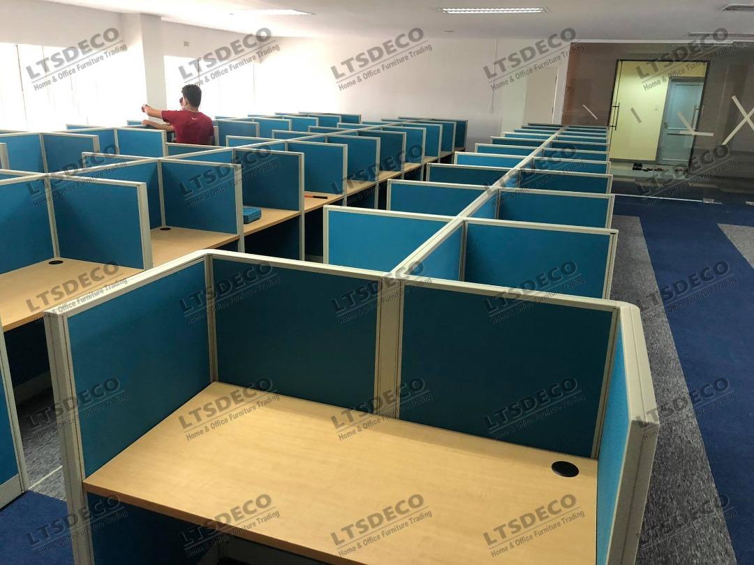 OFFICE PARTITION MODULAR FULL FABRIC CUBICLES FURNITURE, Furniture ...