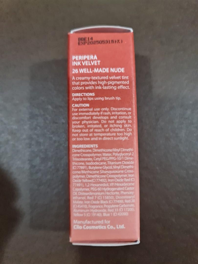 Peripera Ink Velvet 26 Well-Made Nude, Beauty & Personal Care, Face ...