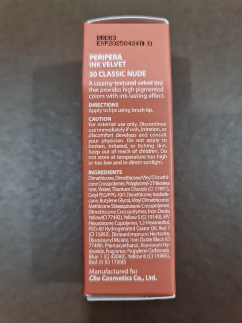 Peripera Ink Velvet 30 Classic Nude, Beauty & Personal Care, Face ...