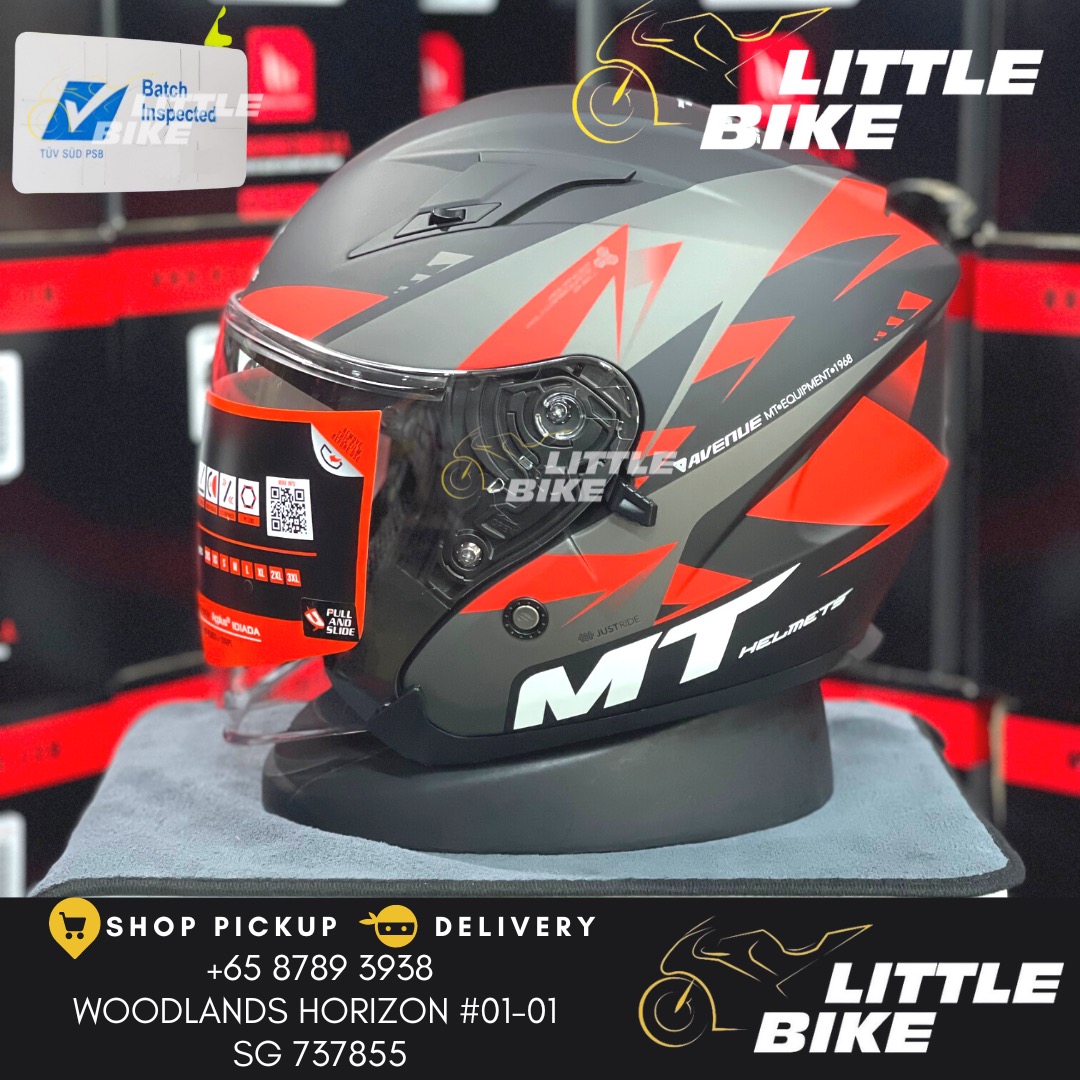 PSB APPROVED MT Helmets Avenue SV Urby Matt Red Helmet open face ...