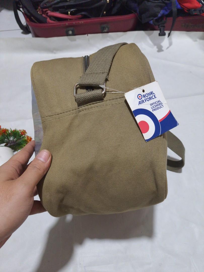 RAF Royal Air Force Canvas Messenger Bag Original, Fesyen Pria, Tas ...