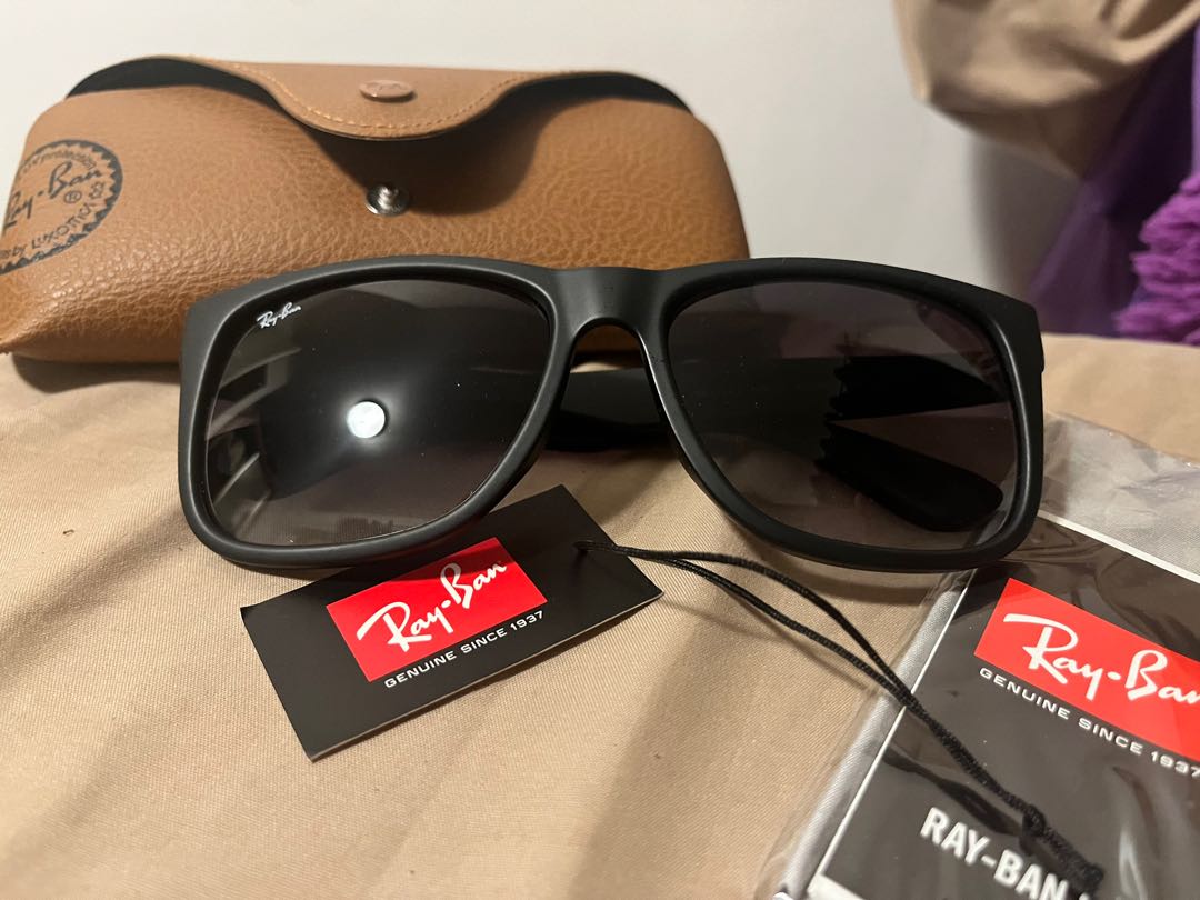 Rayban Justin Authentic, Men's Fashion, Watches & Accessories ...