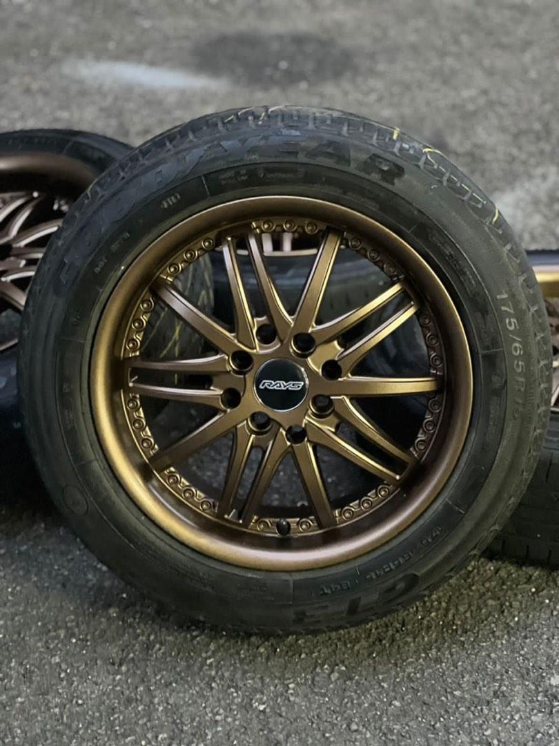 Rays 15 inch sport rim Iriz tyre 70%, Auto Accessories on Carousell