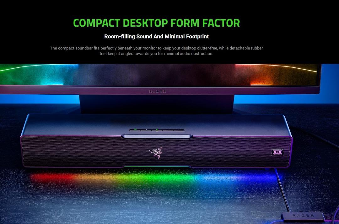 RAZER LEVIATHAN V2 PC Gaming Soundbar with Subwoofer & Full Razer Chroma RGB, Audio, Soundbars ...