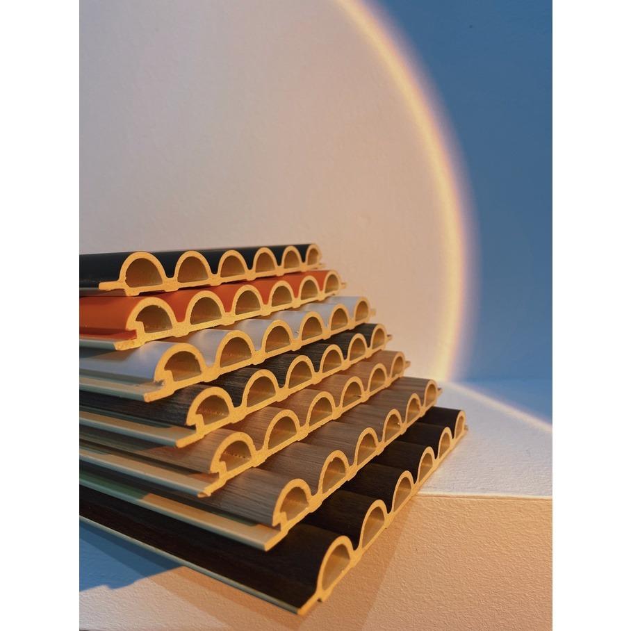 Round Fluted Panel - PVC Wall Panel Wood Strip Grille Wainscoting ...