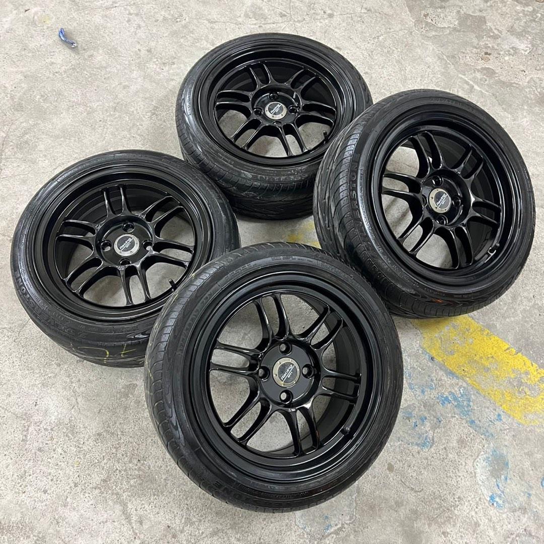 RPF1 15 inch sport rim Saga flx tyre 70%, Auto Accessories on Carousell