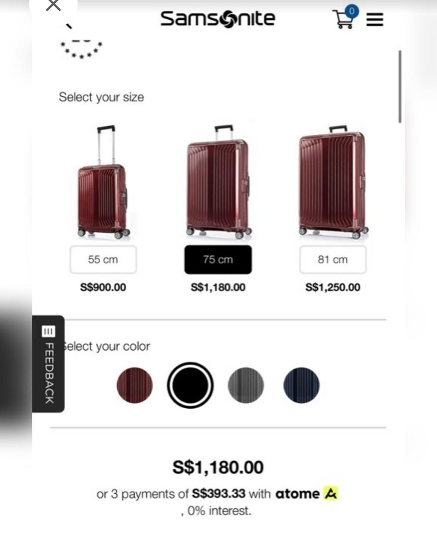 Samsonite Lite-Box Spinner 75 (Mercedes co-brand) - with receipt for 10 ...
