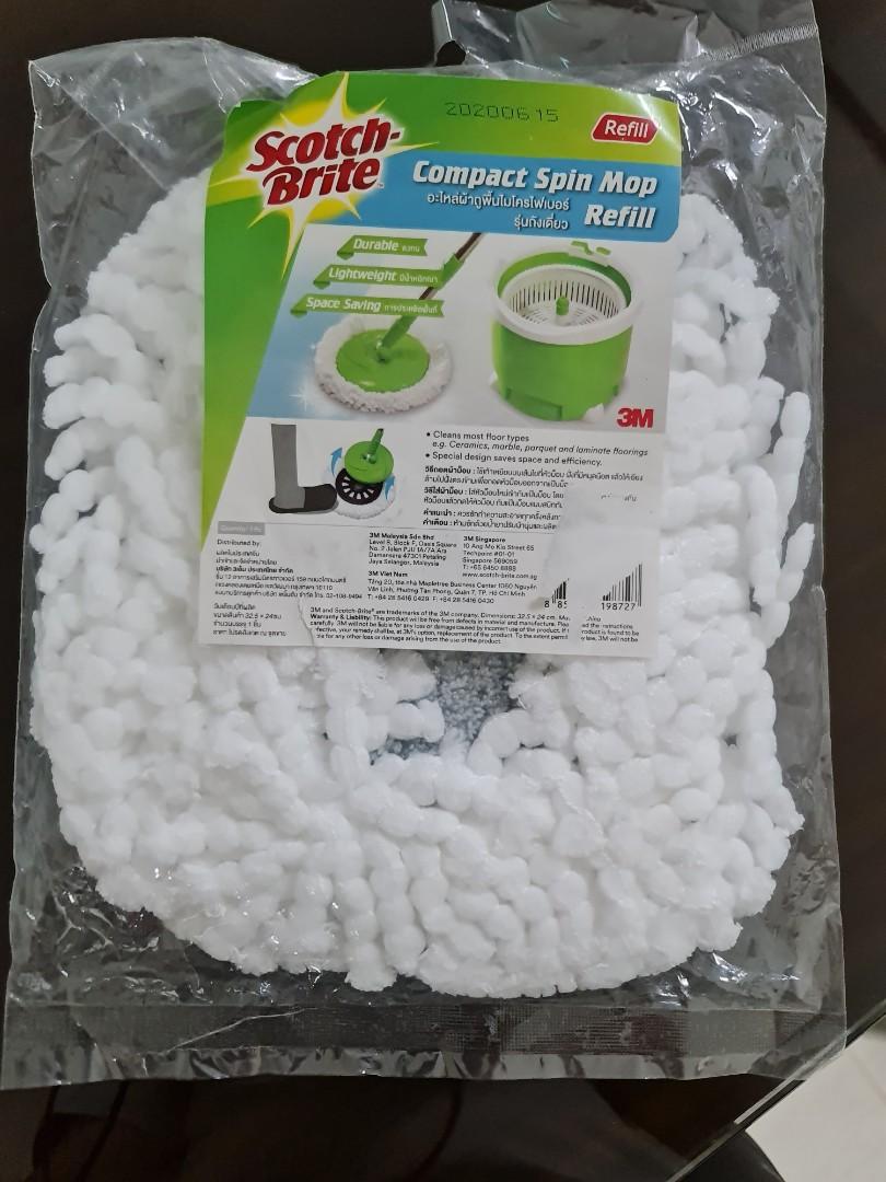 Scotch Brite Compact Spin Mop Refill, Furniture & Home Living, Cleaning ...
