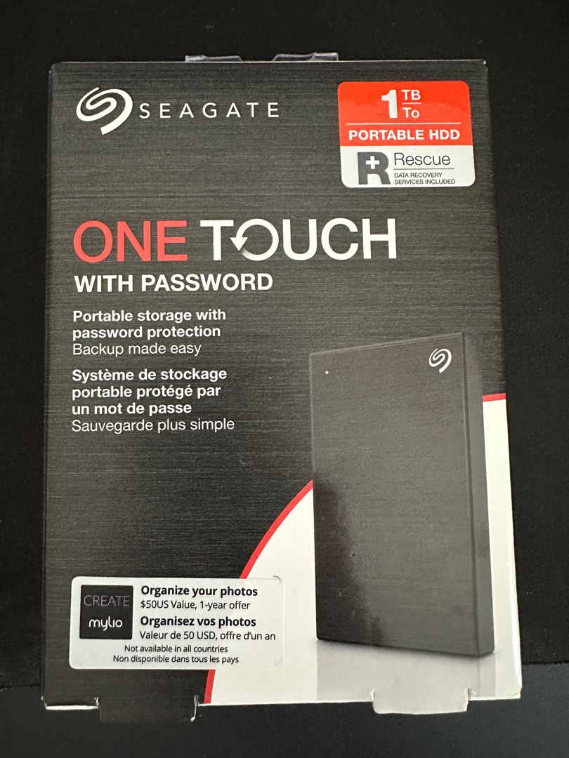 Seagate one touch external hdd 1TB black, Computers & Tech, Parts ...
