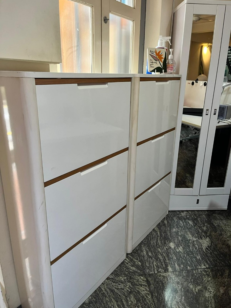 Shoe cabinet 3-tier slanted drawers , Furniture & Home Living ...