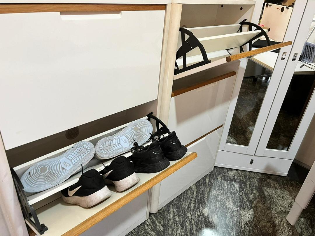 Shoe cabinet 3-tier slanted drawers , Furniture & Home Living ...